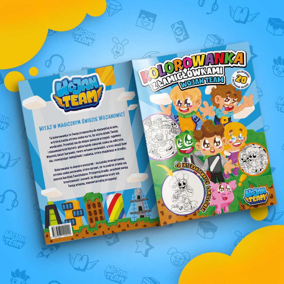 KOLOROWANKA Z ŁAMIGŁÓWKAMI WOJAN TEAM – Wojan Shop