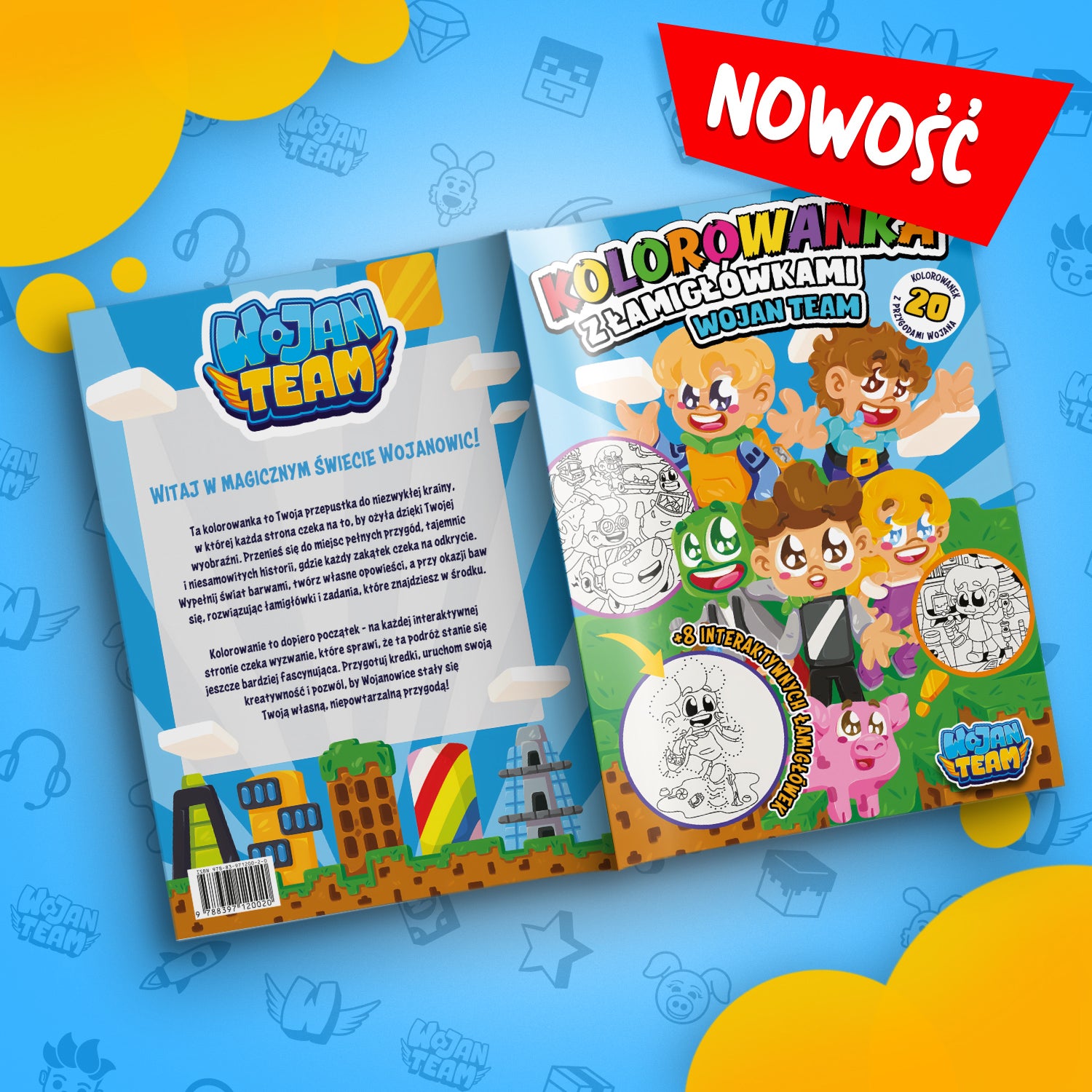 KOLOROWANKA Z ŁAMIGŁÓWKAMI WOJAN TEAM – Wojan Shop