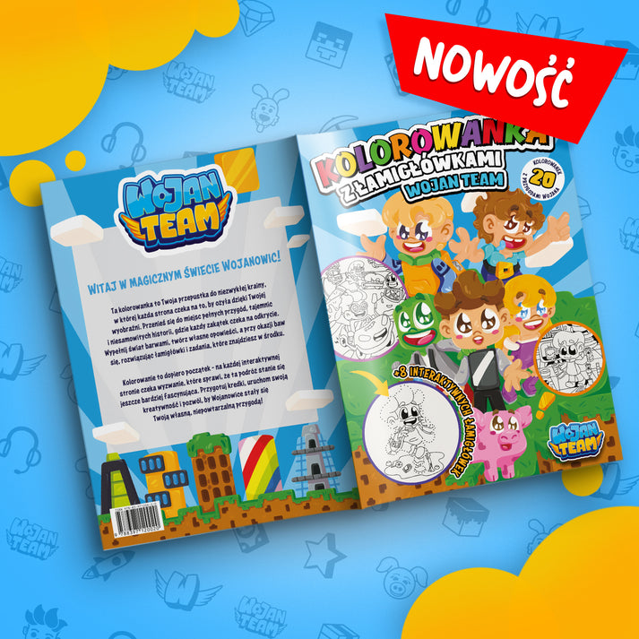 KOLOROWANKA Z ŁAMIGŁÓWKAMI WOJAN TEAM – Wojan Shop